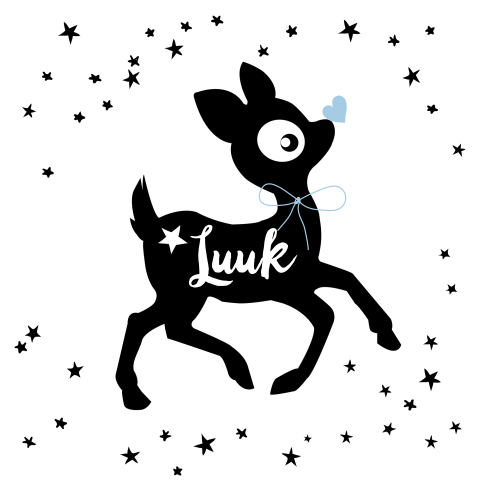 Geboortekaartje hertje | Hippe-Geboortekaartjes.nl